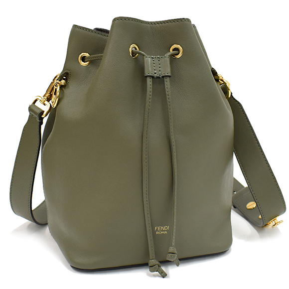 Fendi | Bags | Fendi Mon Tresor Drawstring Leather Olive Moss Green | Poshmark